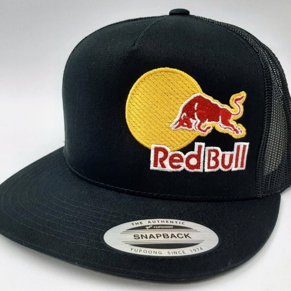 Handmade | Accessories | Redbull Red Bull Embroidered Flat Bill ...